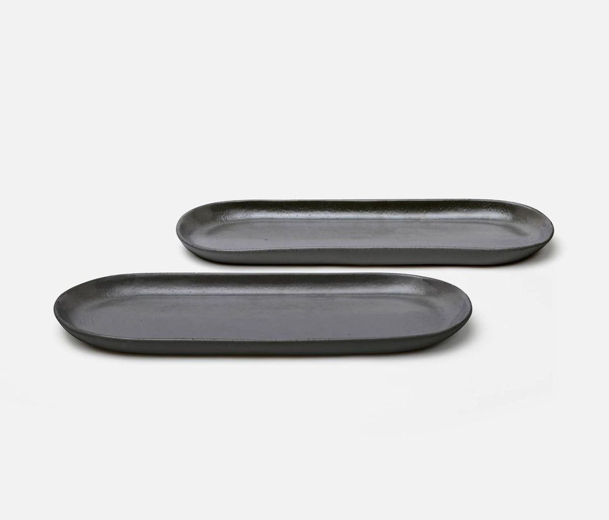 Blue Pheasant Marcus Set of 2 Black Glaze Large Oblong Serving Platters – The Picket Fence