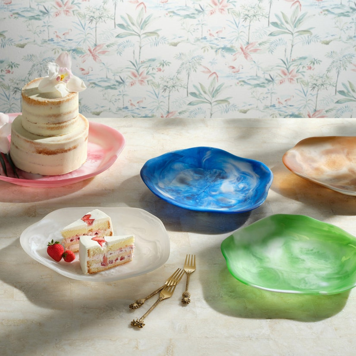 Blue Pheasant Beatrix Pink Swirled Serving Trays – The Picket Fence
