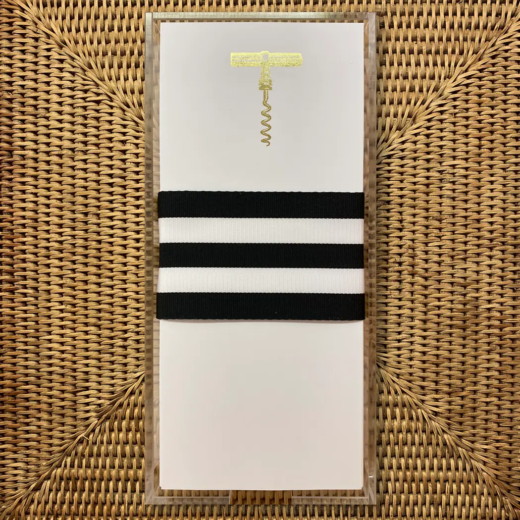 Black Ink Gold Foil Corkscrew Buck Notepad – The Picket Fence Store