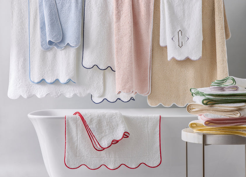 Matouk Cairo Scallop Bath Towels + Tub Mats – The Picket Fence
