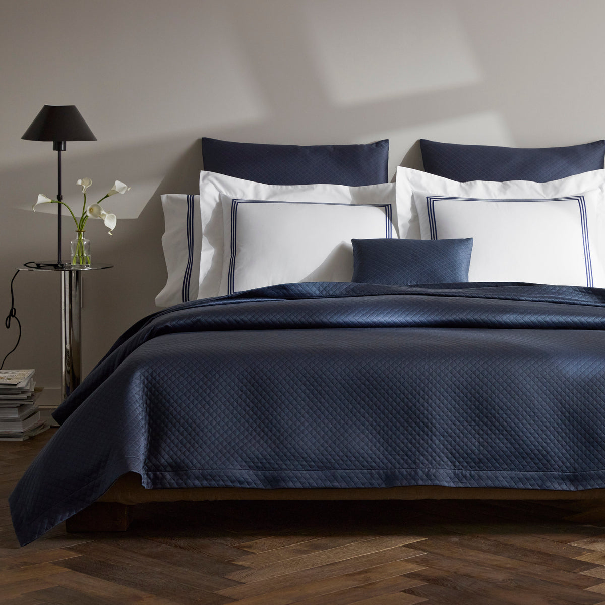 Matouk Petra 100% Cotton Coverlet, Shams, Bedskirt + Box Spring Covers ...