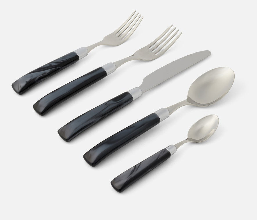 Blue Pheasant Colson Polished Silver/Black Flatware Set – The Picket Fence