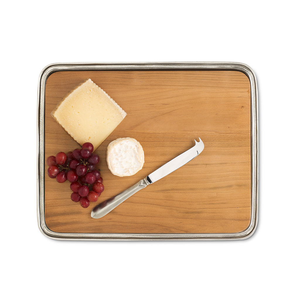 Match Pewter Cheese Tray with Wood Insert, No Handles, Medium Size ...
