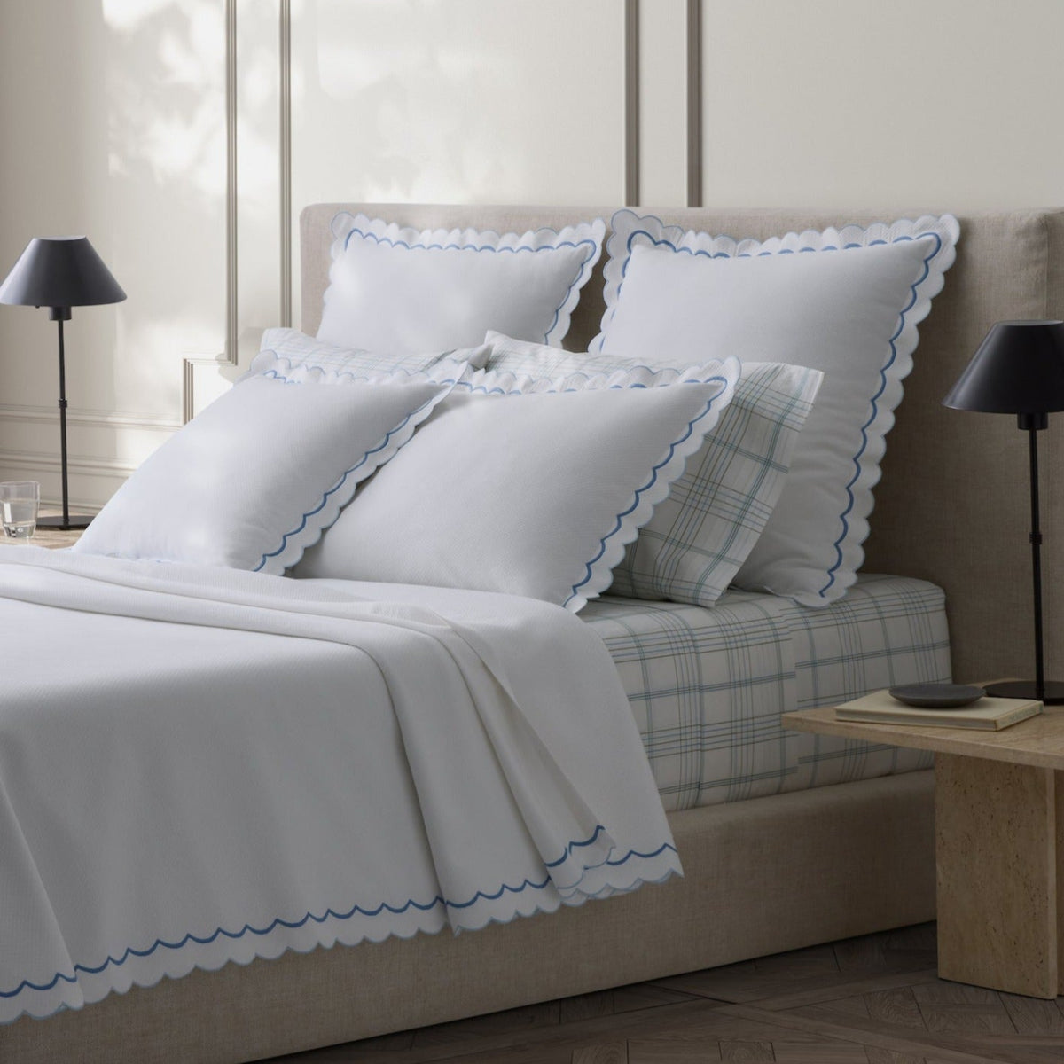 Matouk India Pique Embroidered Scalloped Easy Care Coverlet – The ...