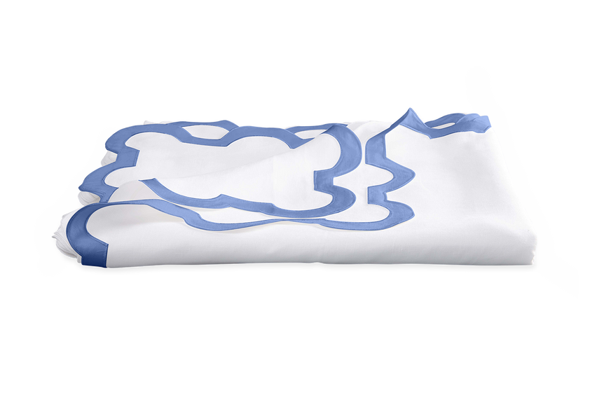 Matouk Mirasol White Formal Linen Tablecloth with Arch Border – The ...