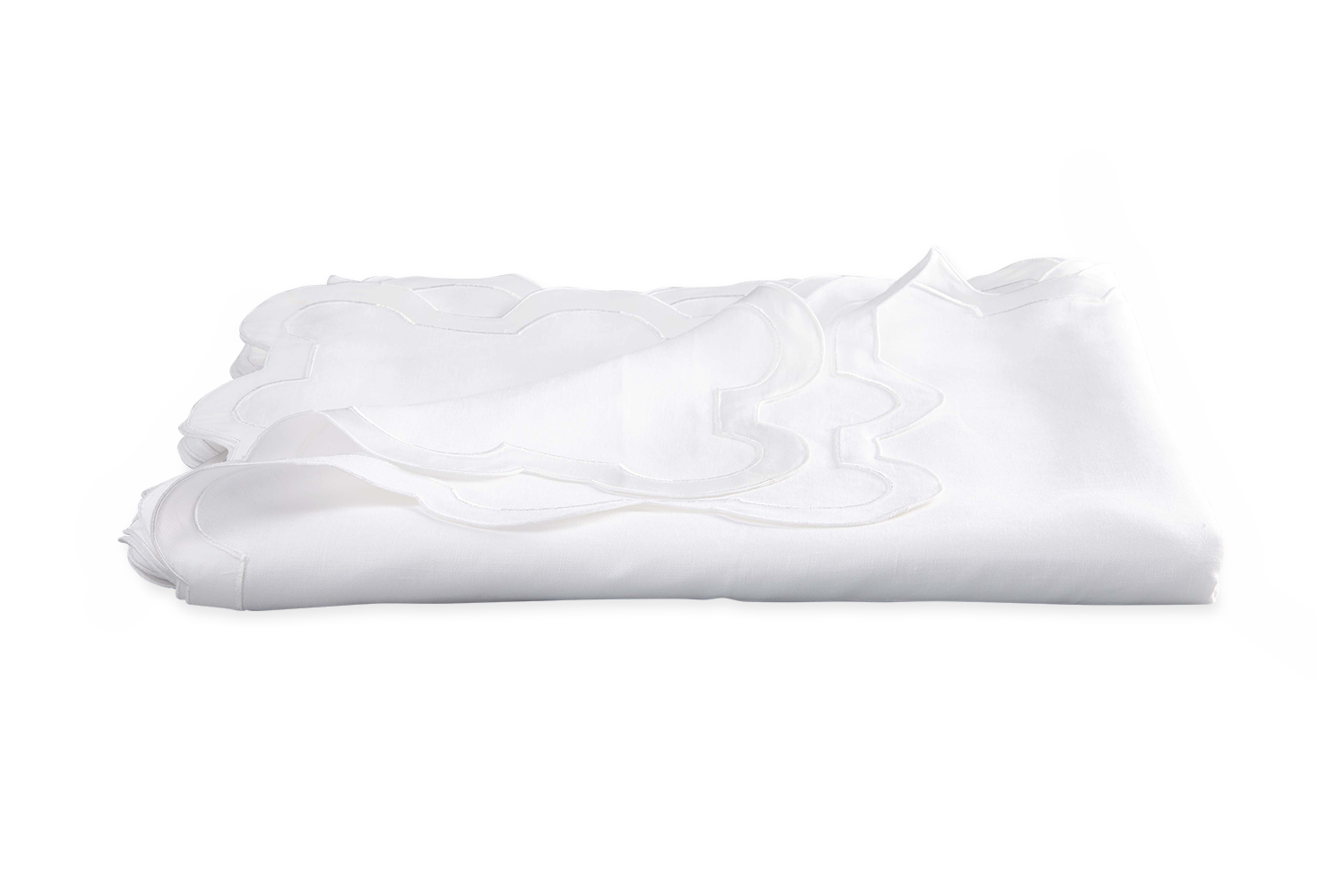 Matouk Mirasol White Formal Linen Tablecloth with Arch Border – The ...